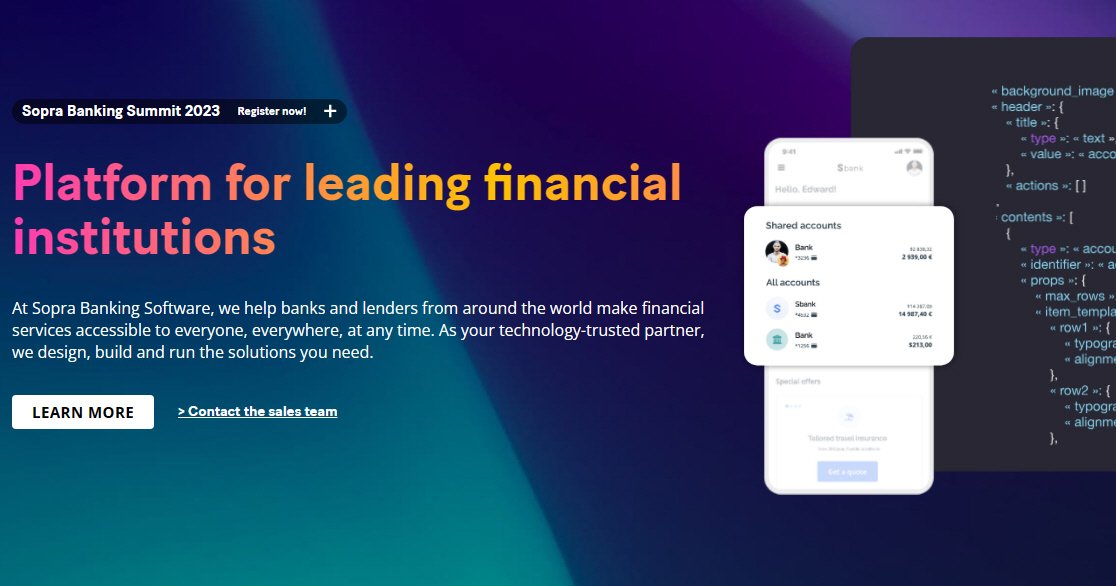 Sopra Banking Software lance la première plateforme bancaire en ...