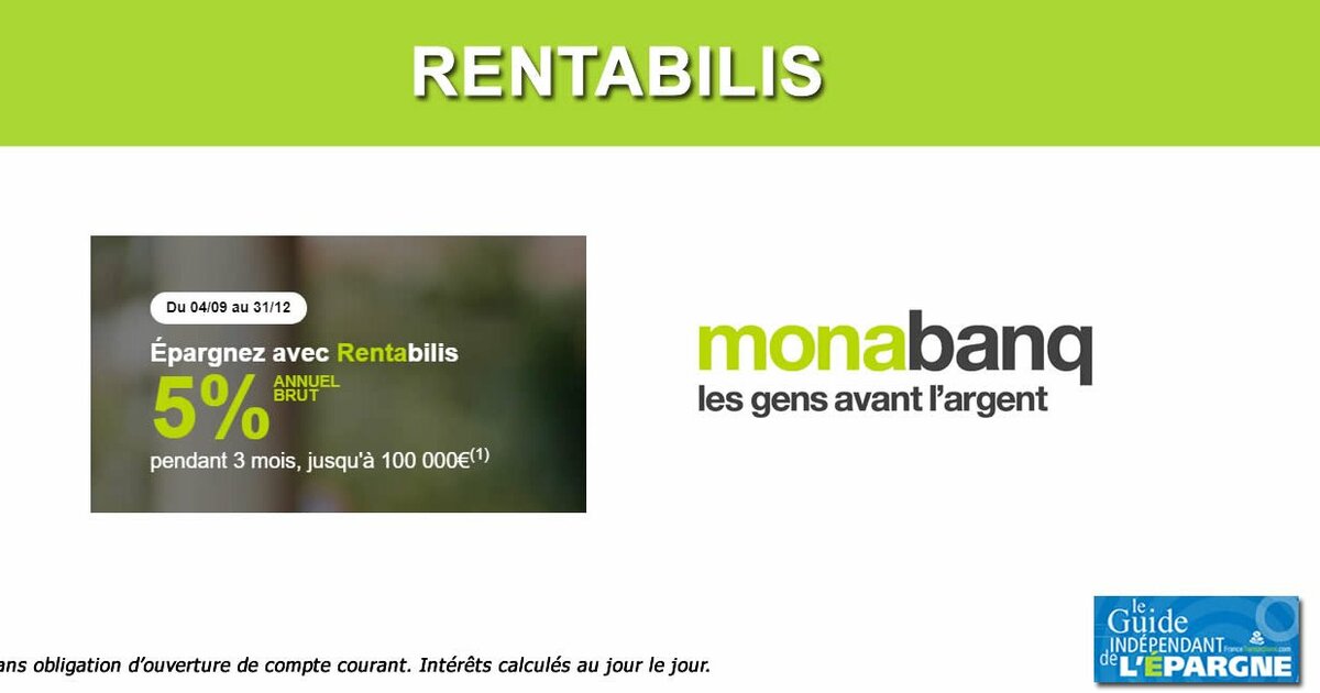 Placement épargne à 5 % chez Monabanq, sans risque, intérêts calculés au jour le jour - Banque ...